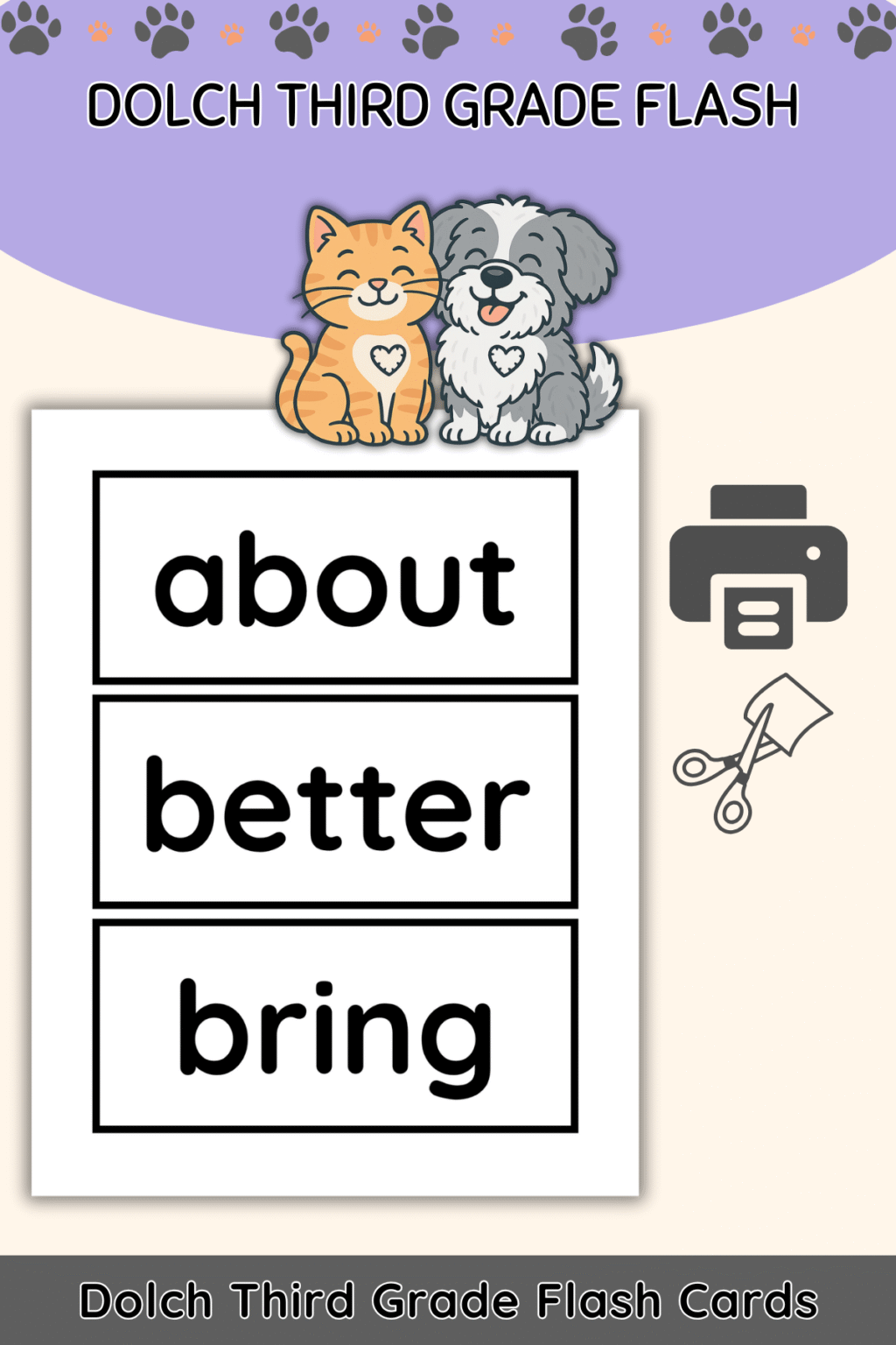 Free Dolch Sight Word Flashcards – Primer (Preschool/Kindergarten ...