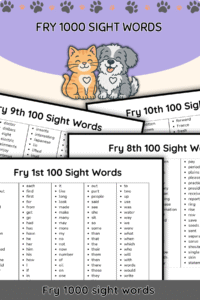 Free Fry First 100 Sight Words List - Loaf & Stitch