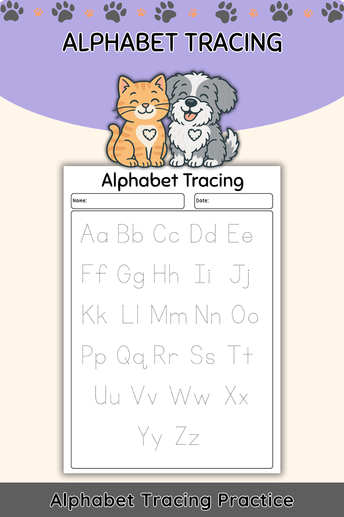 Alphabet Tracing Practice – Uppercase & Lowercase Letters (A–Z) – Loaf ...