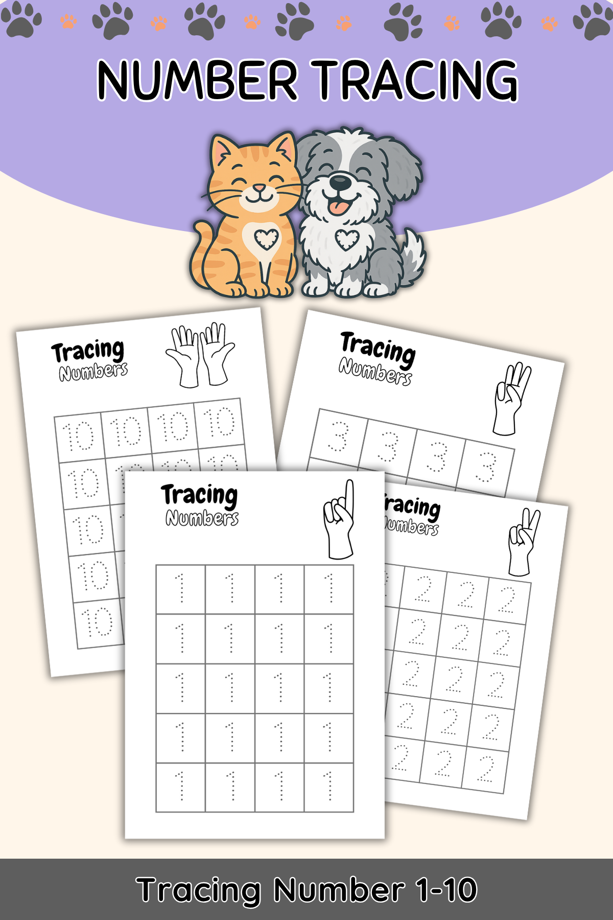 Number Tracing Practice – 1 to 10 - Loaf & Stitch